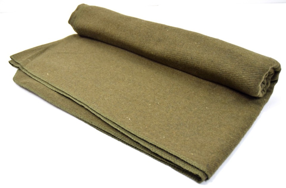 Military Khaki Wool Blanket US Style Olive 200x155 cm Bedding Outdoor ...