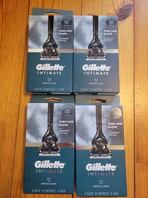 4 Sets 8 Cartridges Gillette Intimate Mens Pubic Hair Razor with Shower ...