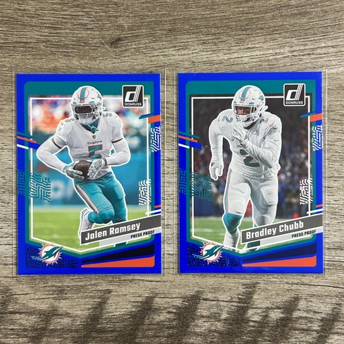 2023 Donruss Jalen Ramsey Bradley Chubb Blue Press Proof Card Set ...