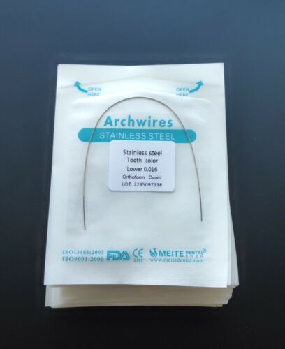 50 Packs Dental Stainless Steel Arch Coated Wires Orthodontic Round ...