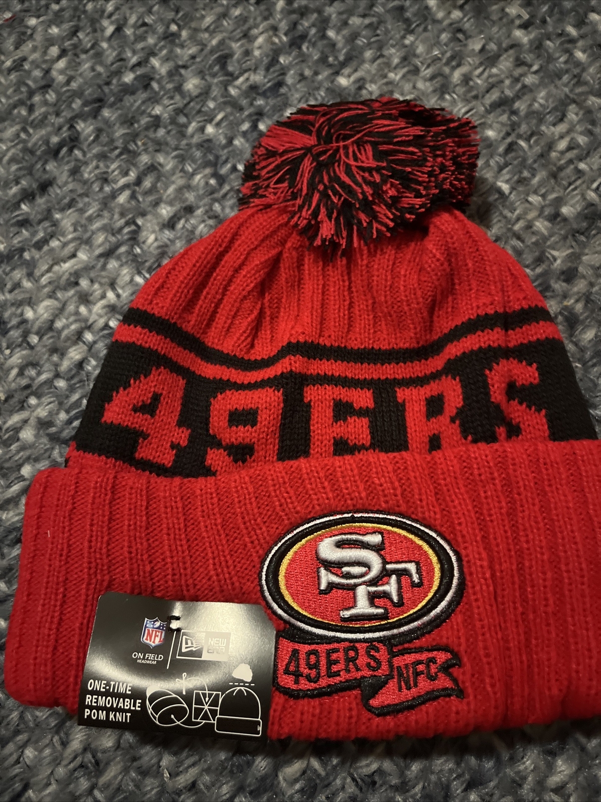 San Francisco 49ers Niners Knit Winter Hat Beanie New Era Cap Pom ...