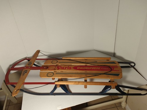 VINTAGE PARIS CHAMPION FASTBACK SLED, 45"L x 15"W | eBay