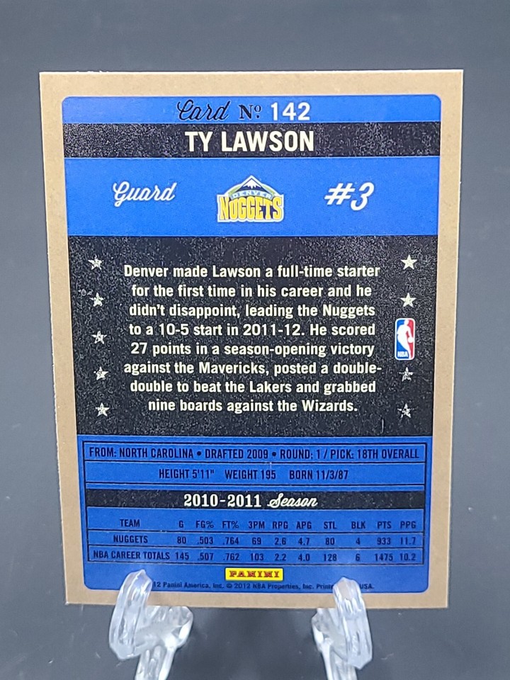 2011-12 Ty Lawson Panini Past And Present | eBay