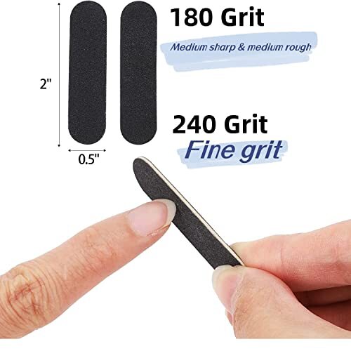 400pcs Nail Files Kit- 200 Mini Nail Files 200 cuticle sticks + 200 ...