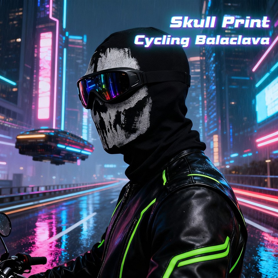 Ski Motorcycle Game Balaclava Hood Ghost Skull Full Face Cover CS ...