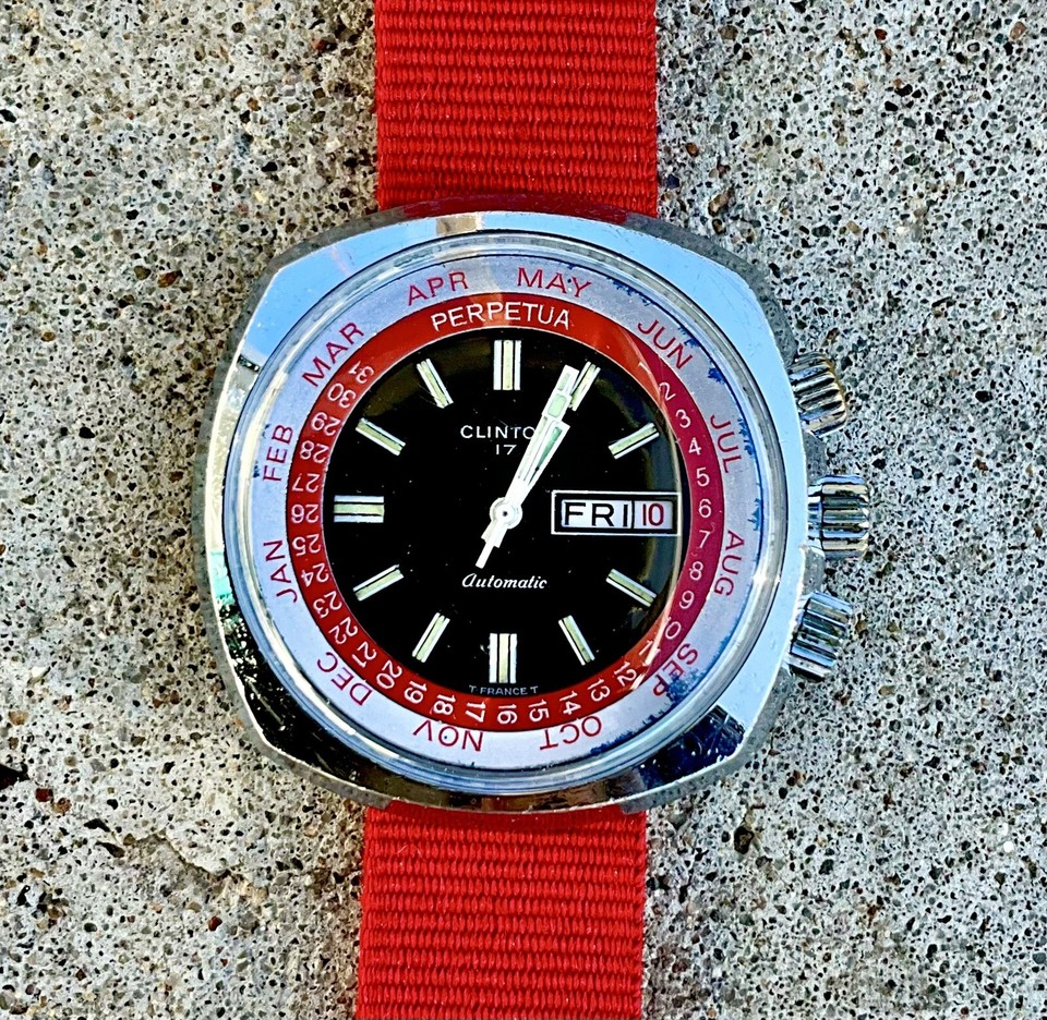 Vintage Men’s Clinton Perpetua Automatic Compressor Watch | eBay