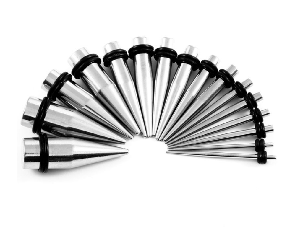 1Pair Titanium Steel Ear Stretching Plug Stretch Ear Taper Expander 1.2 ...