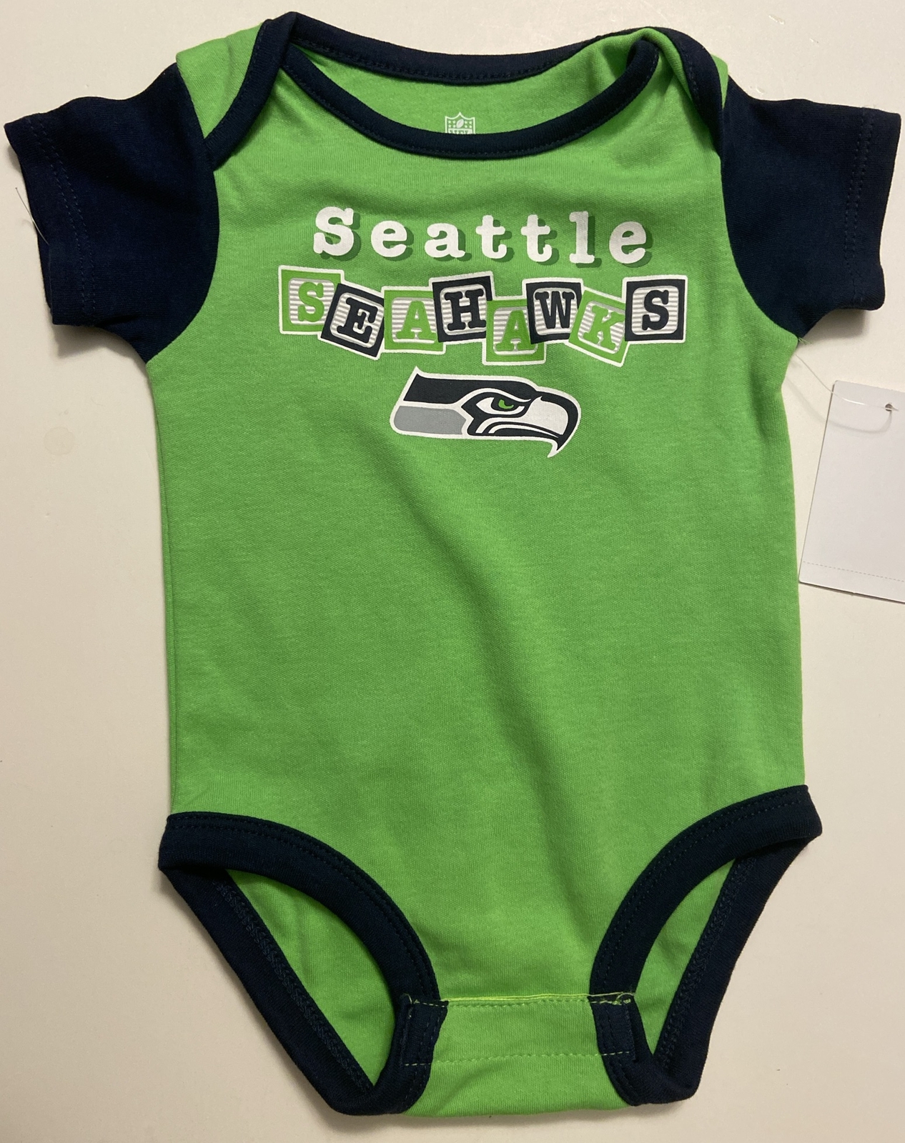Seatle Seahawks “Baby Blocks” Baby Onezee by Team Apparel-Size 3/6 ...