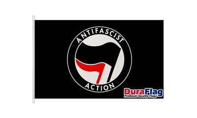 ANTIFA Anti Fascist HIGH QUALITY FLAG (150cm X 90cm) DURAFLAG with ...