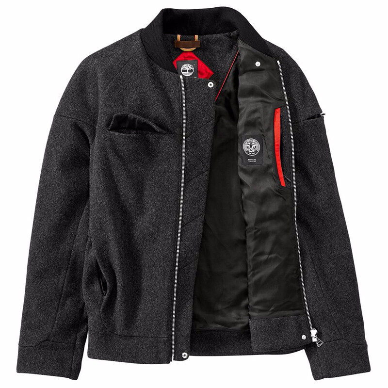 NWT Timberland Men's Zip Water Resistant NXTWool Blend Bomber Jacket ...