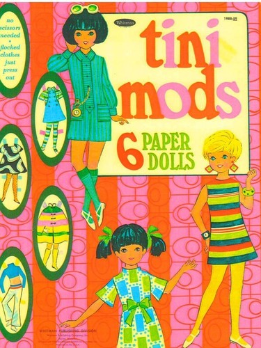 VINTAGE UNCUT 1968 TINI MODS PAPER DOLLS~#1 TOP REPRODUCTION SELLER ...