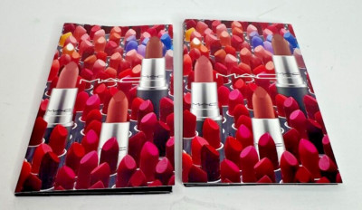 2X MAC Lipstick Sample Cards Set Velvet Teddy,Mocha, Hug me Pill Sample Size | eBay