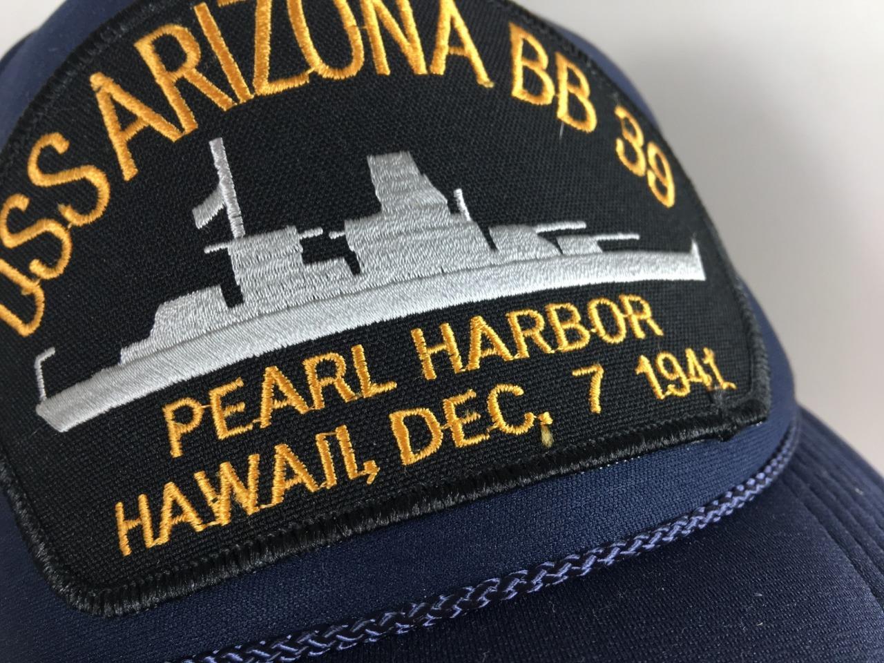 Baseball Trucker Snapback Vtg Dad Hat Cap USS Arizona BB39 Pearl Harbor ...