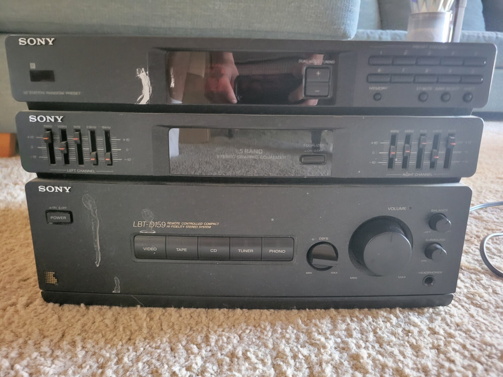 Sony STR-D159 AM/FM/5 Band Equalizer Head unit for LBT-D159 Hi-Fi ...