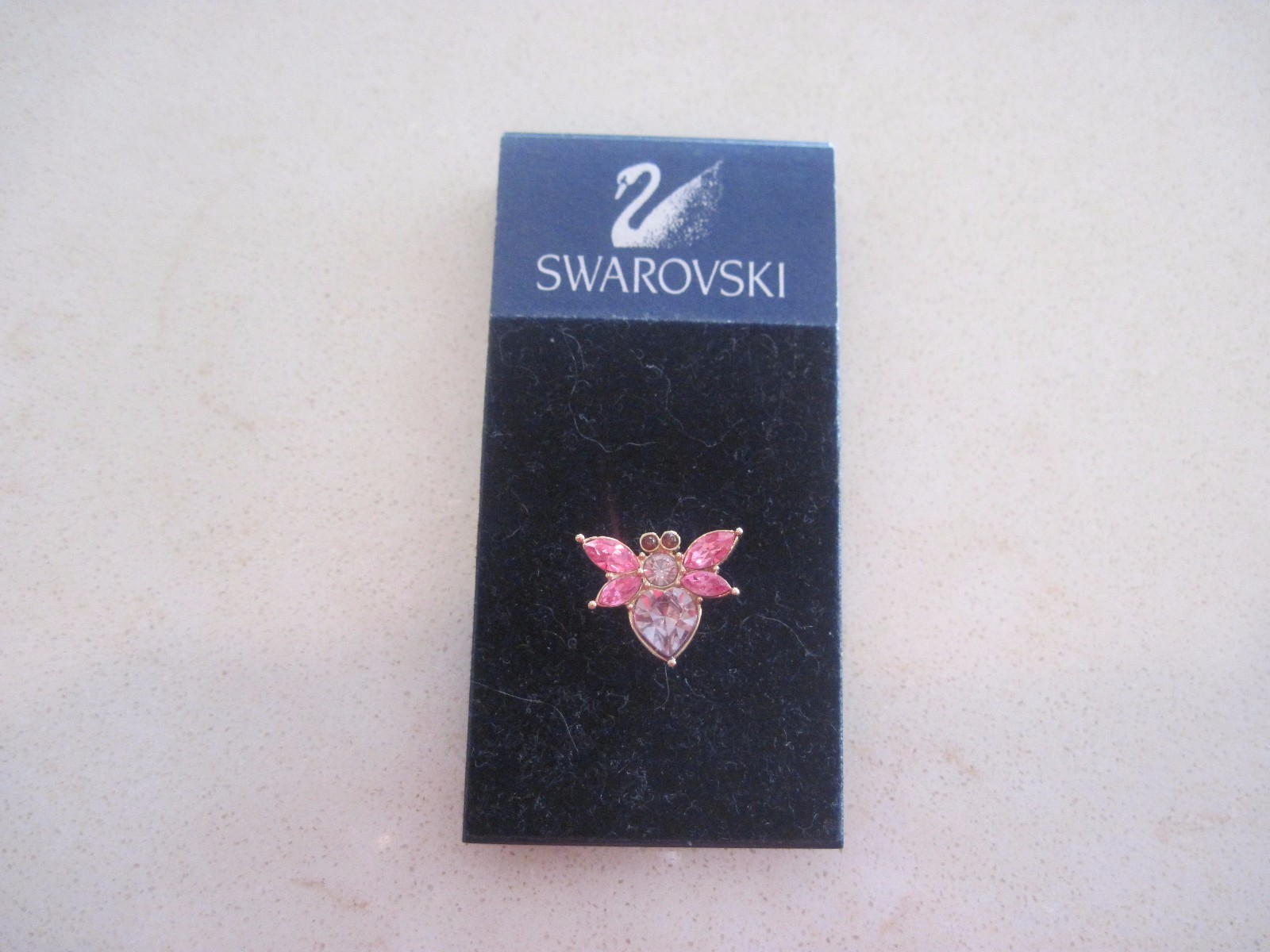 Swarovski Swan Signed Butterfly Pink & Lilac Crystal Tac Tack Pin NEW ...