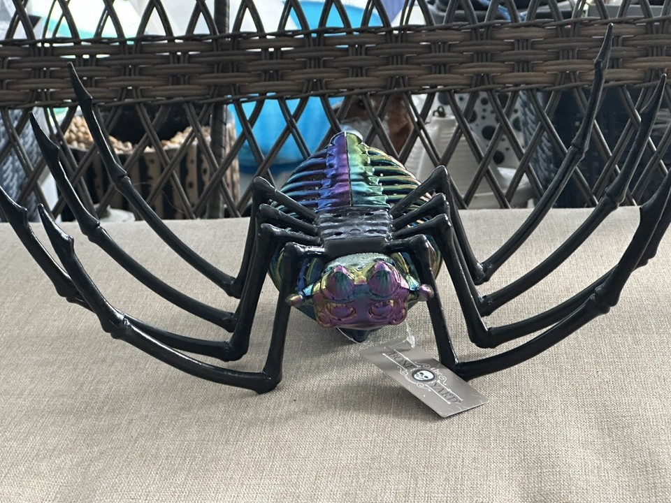 Halloween Giant Spider Skeleton Iridescent Purple Prop Deco Scary ...
