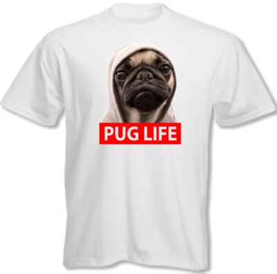Pug Life T-Shirt Mens Funny Dog Hipster Swag Hype Fresh Unisex | eBay UK