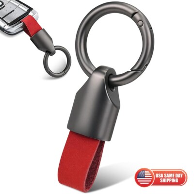 Creative Suede Leather Car Key Chain Ring Clip Small Key Fob Buckle ...