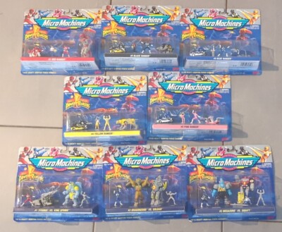 Micro Machine MMPR Power Rangers 1994 Galoob Complete Set of 8 Factory ...