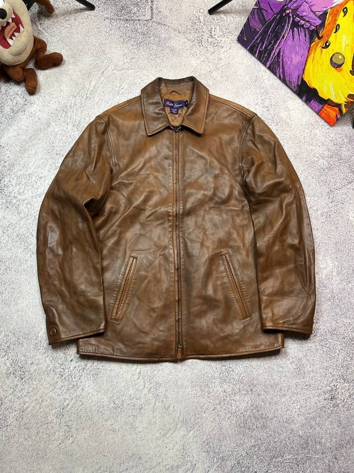 Ralph Lauren Purple Label Leather Zip Jacket | eBay