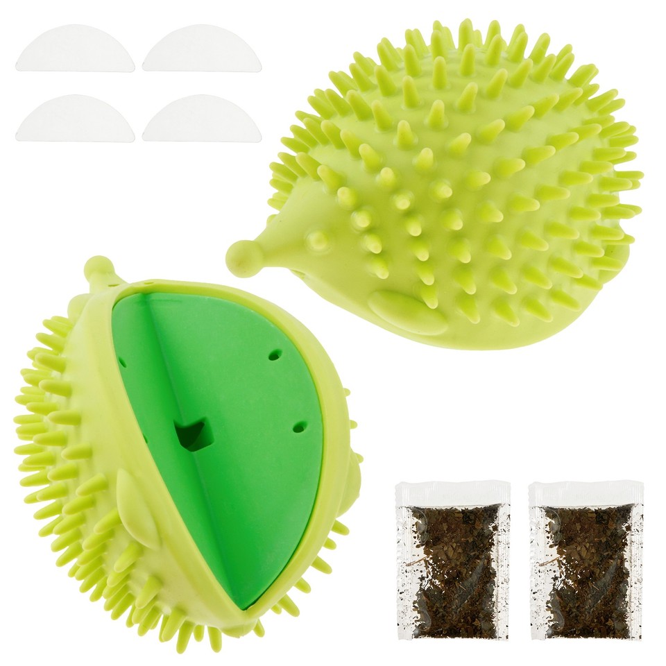 2Pcs Hedgehog Shape Corner Cat Grooming Brush Silicone Cat Corner ...