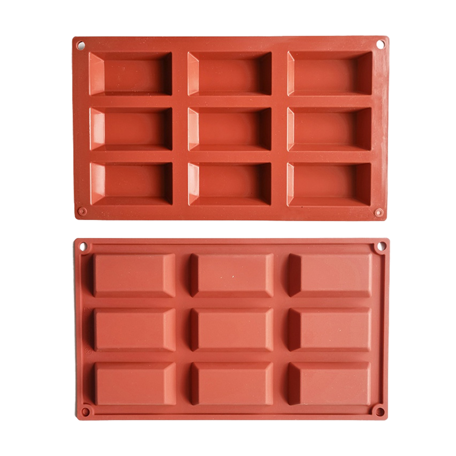 9-Cavity Financier Cake Mold Rectangle Bread Silicone Molds Handmade ...