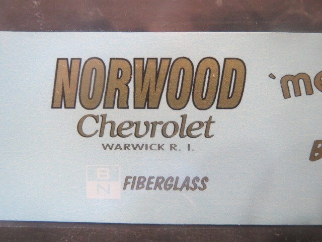 Mel Perry Norwood Chevy Camaro 1/25 F/C Decal from Fremont Racing ...