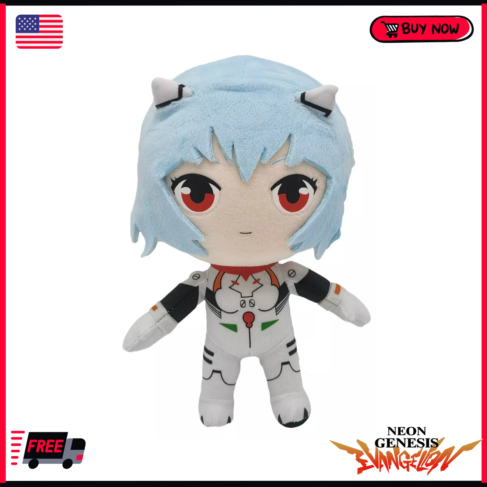 New Neon Genesis Evangelion Rei Ayanami 9" Plugsuit Stuffed Plush Toy