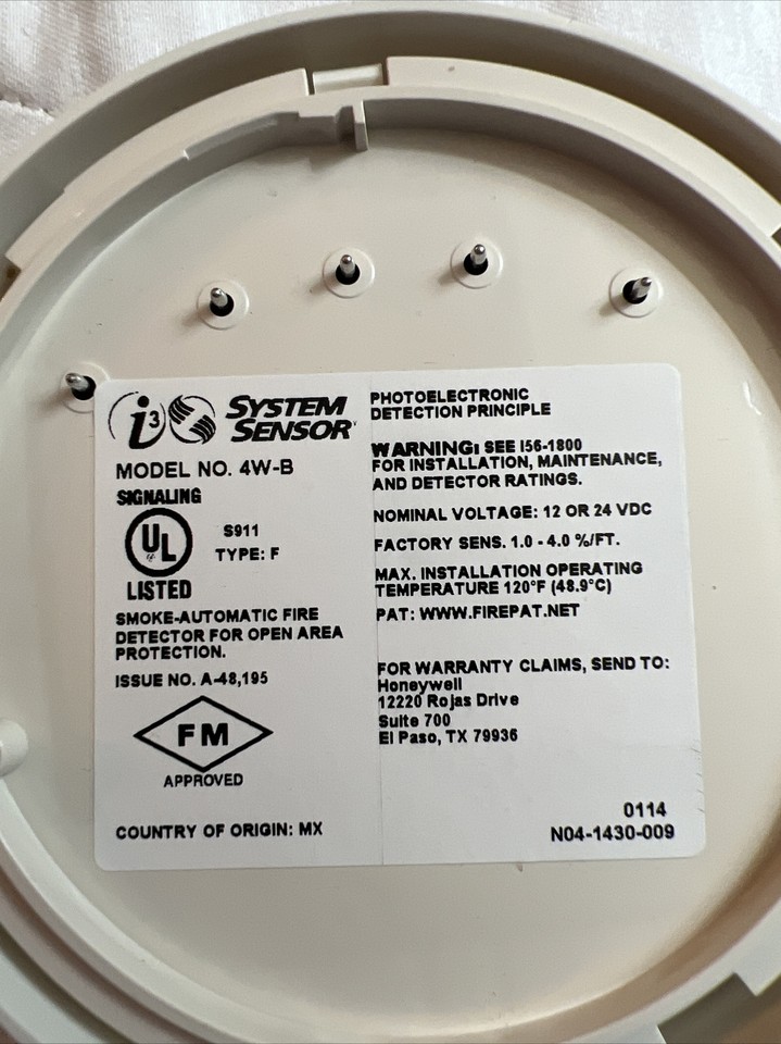 4W-B Photoelectric smoke detector. | eBay