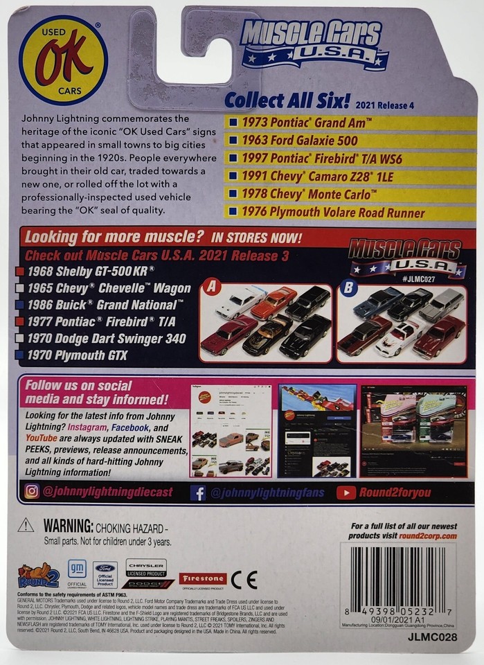 JOHNNY LIGHTNING 2021 MUSCLE CARS U.S.A. SILVER 1976 PLYMOUTH VOLARE ...