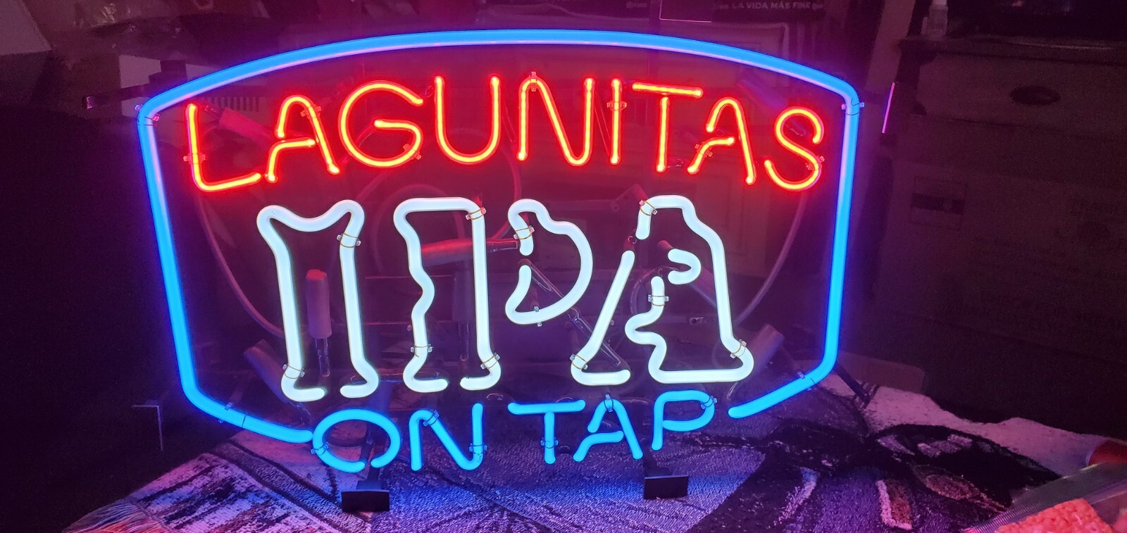 Lagunitas IPA On Tap Neon Light Lamp Sign 23x16 Bar Real Glass beer pub ...