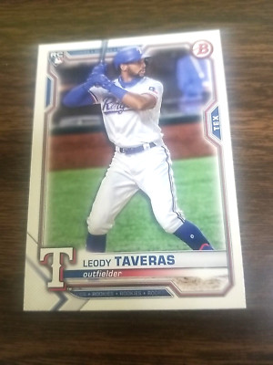 LEODY TAVERAS 2021 BOWMAN BASEBALL CARD #18 TEXAS RANGERS (ROOKIE BASE ...