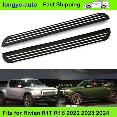 2PCS Running Board Side Step Pedal Nerf Bar Fits for Rivian R1T R1S ...