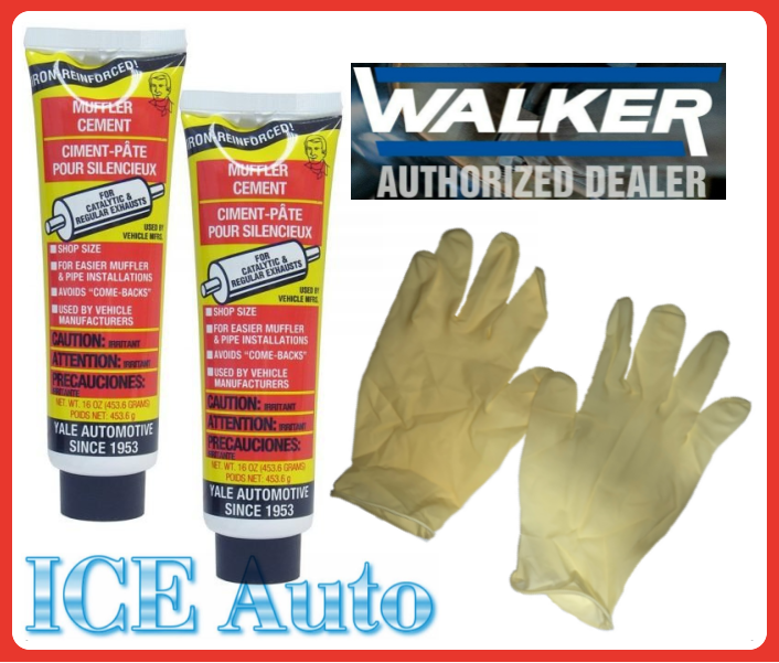 2 Tubes Yale Muffler Cement/Exhaust Putty Walker 35958 + Free Pair of ...