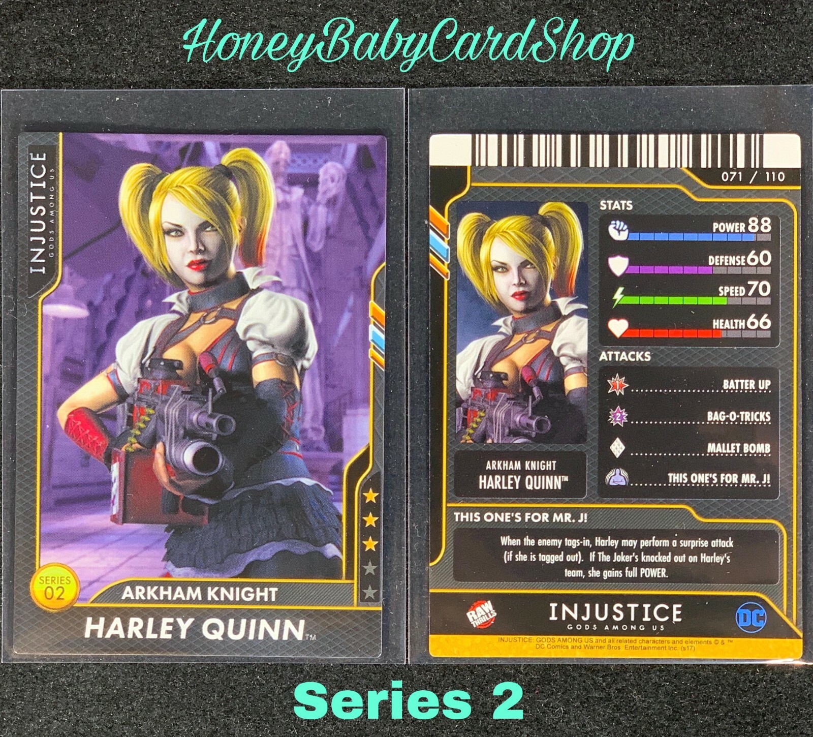 Injustice Arcade GEM MINT Series 2 Card 71 Arkham Knight Harley Quinn ...