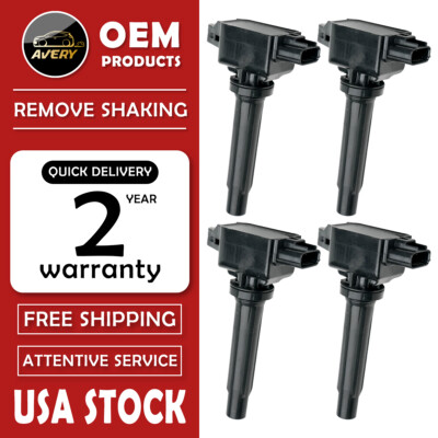 Pack 4 Ignition Coil for Mazda 3 6 CX-3 CX-5 CX-9 MX-5 Miata l4 2.0L 2 ...