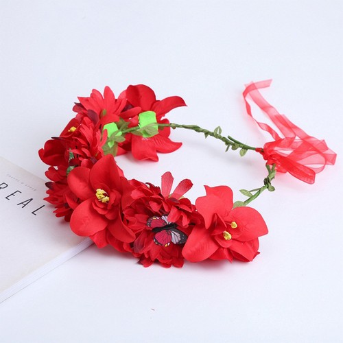 Head Garland Lace Up Head Decoration Bride Beach Flower Crown Bohemia ...