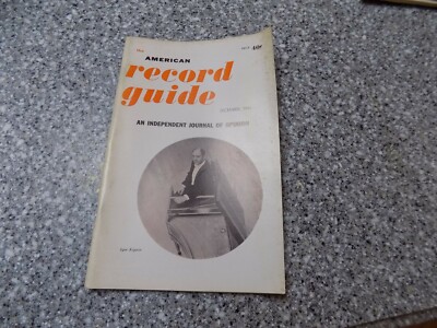 The American Record Guide Igor Kipnis December 1964 | eBay