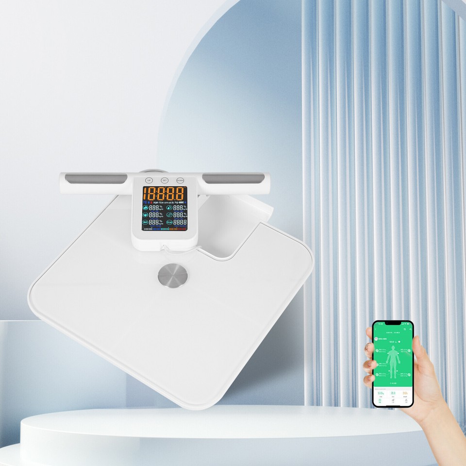 8 Electrode Smart Body Fat Scale - Full Body Composition Analyzer with ...