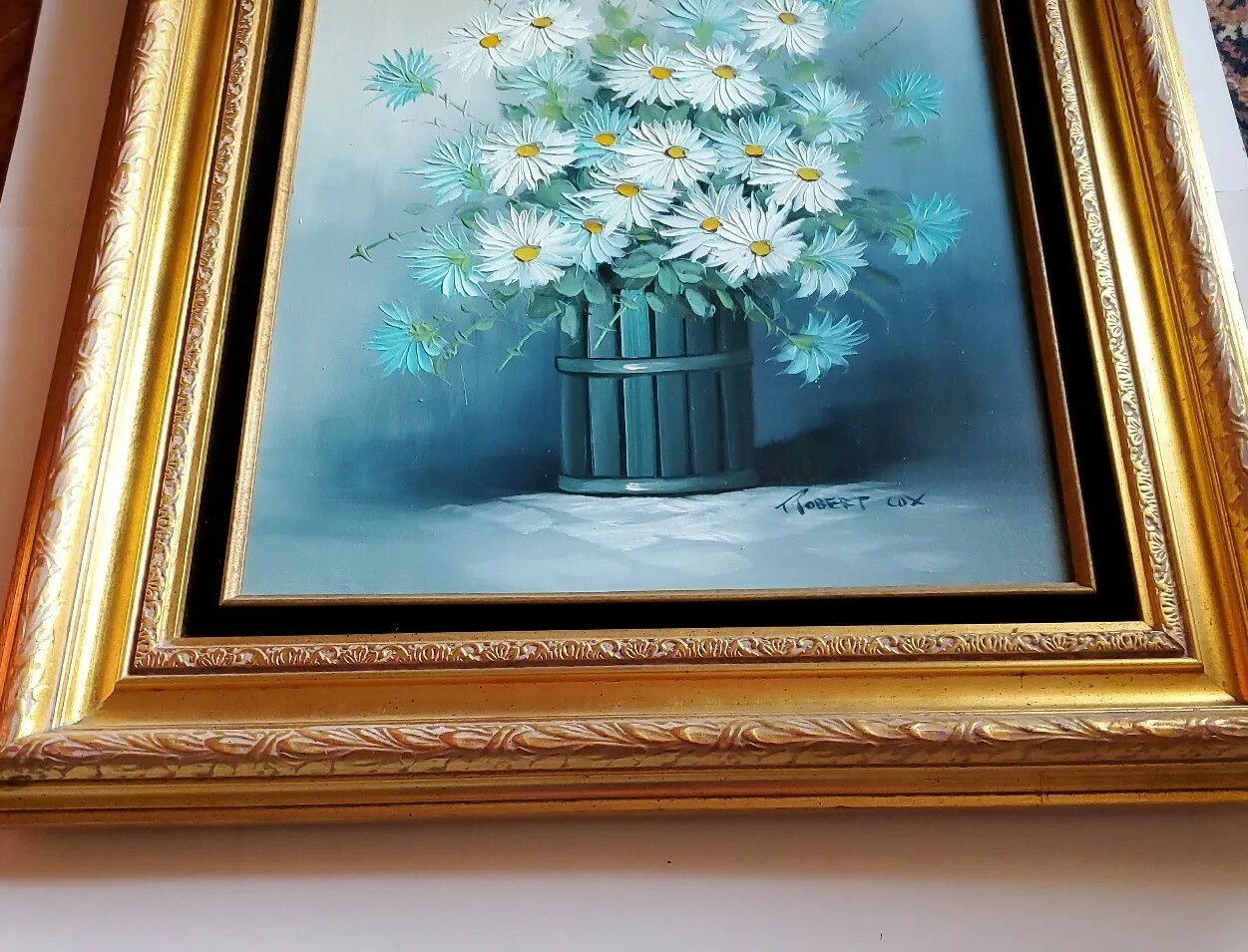 ORIGINAL OIL ON CANVAS SIGNED BY ROBERT COX (1934-2001) Daisy Framed 28 ...
