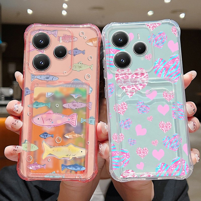 Phone Case For Xiaomi Redmi Note 14 13 Pro 14T Pro Poco F6 Card Slot ...