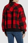 $889 Rebecca Minkoff Women's Red Black Check Full Zip Bomber Jacket ...