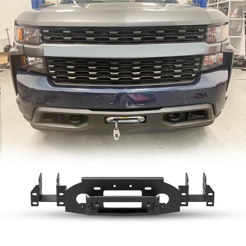 2019-2026 Hidden Winch Mount Plate Black For Chevy Silverado 1500 Front ...