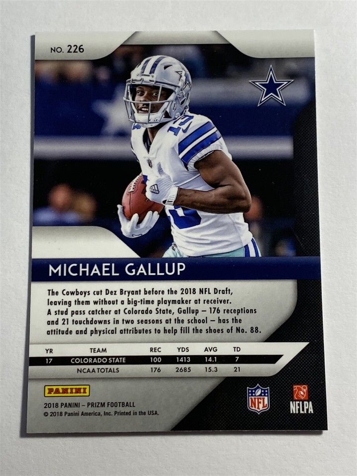 MICHAEL GALLUP cowboys 2018 Prizm #226 Rookie Card RC (F8)-2 | eBay