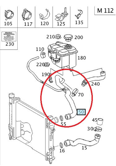 Kühlerschlauch für MERCEDES C- KLASSE (W203 CL203 S203) C240 C320 ...