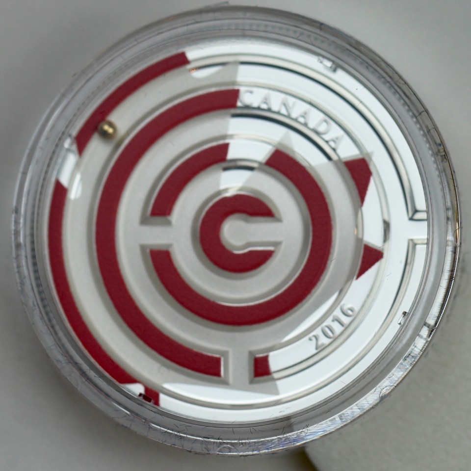 Canada 2016 $20 Maple Leaf Maze, 99.99% Pure Silver Color Proof, Play ...