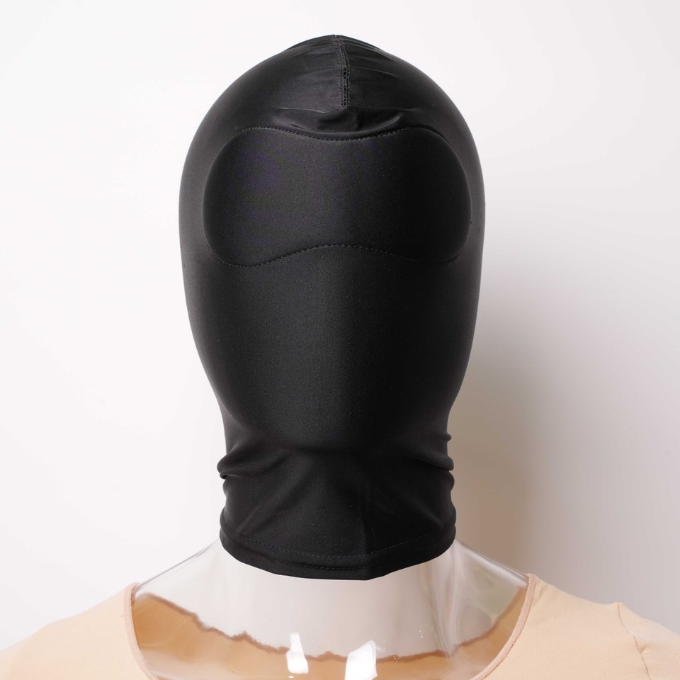 Black Face Mask Elastic Breathable Open Eyes Mouth Spandex Costume Hood ...
