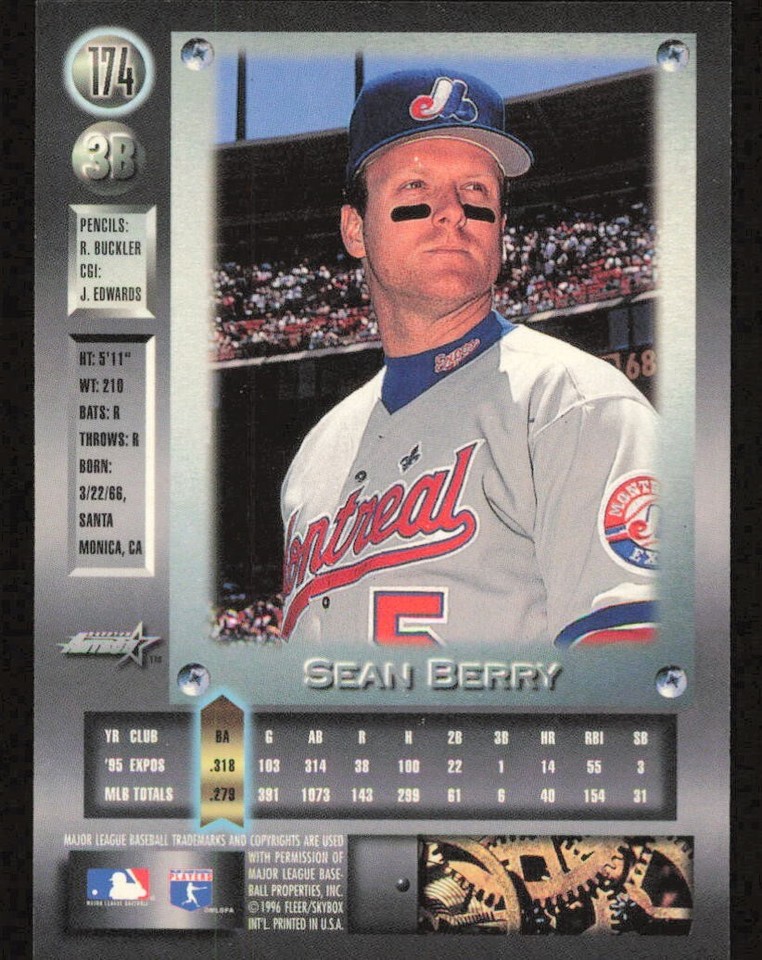 1996 Metal Universe SEAN BERRY Baseball card MONTREAL EXPOS | eBay