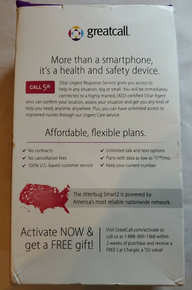 GreatCall - Jitterbug Smart2 Smartphone for Seniors - Black - NEW | eBay