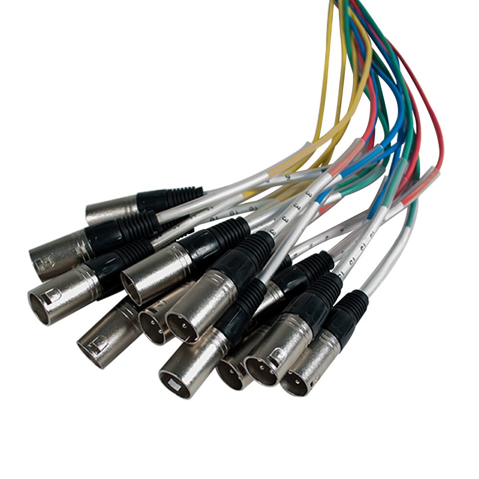 Rack Mount 16 Channel XLR TRS Combo Splitter Snake Cable - 5' and 15 ...